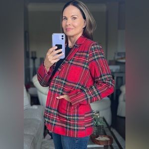 Aura | Jackets & Coats | Plaid Red Blazer | Poshmark